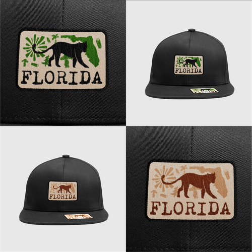 Designs | Florida Themed Embroidered Hat Patch | Illustration or ...