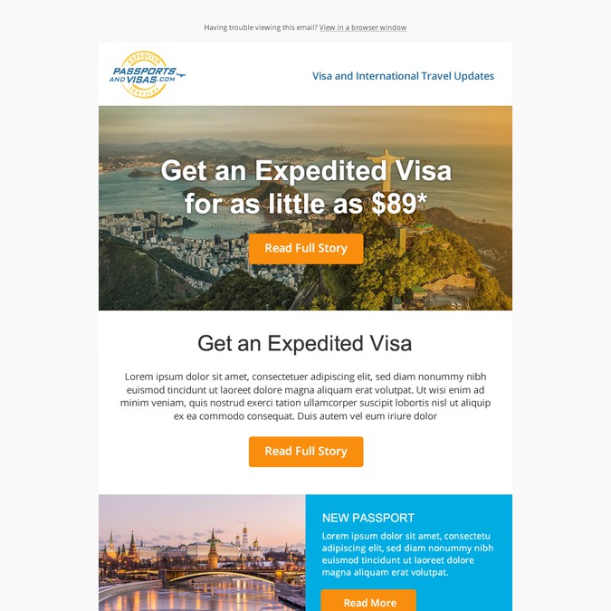 Create Visual Newsletter Template for Travel Industry | Email contest