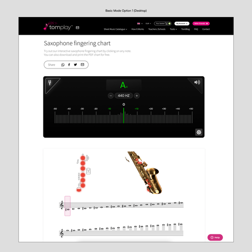 Designs | Single Webpage design - Free music tuner (ideally for a ...