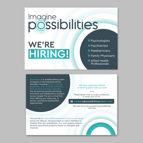 Designs | Design a Postcard to attract job seekers at Conference ...