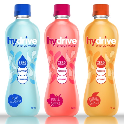 Create upscale, eye-catching bottle label for HYDRIVE Energy Water ...