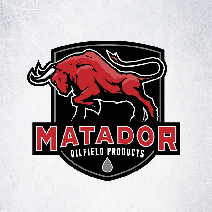 solid logo incorporating a bull around an oil rig | Logo design contest