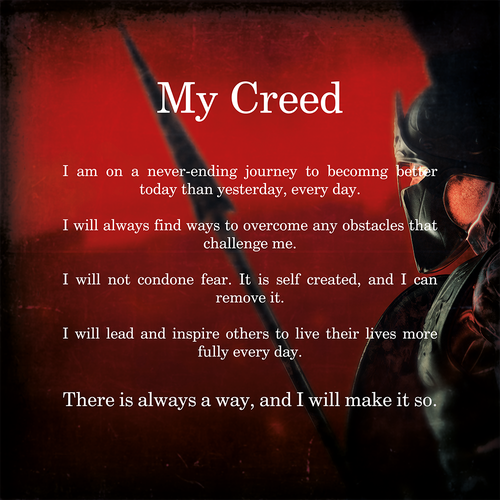 Designs | My Creed - Spartan Warrior | Illustration or graphics contest