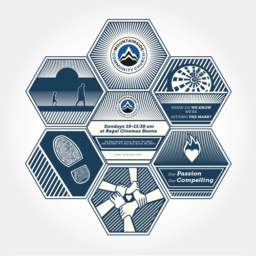 Challenging Hexagon Brochure Layout-Design for Young Church | Brochure ...