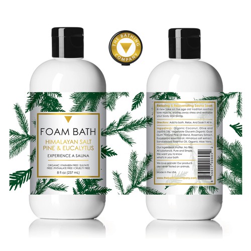 Foam Bath Bottle Labels | Product label contest