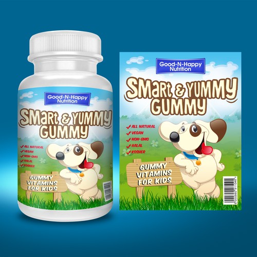 Design a fun and catchy label for a Gummy Vitamin Product Line ...