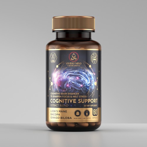 Designs | "Vivid Label Design for New Cognitive Support Capsules ...