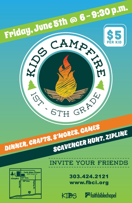 Kids Campfire Poster | Postcard, flyer or print contest