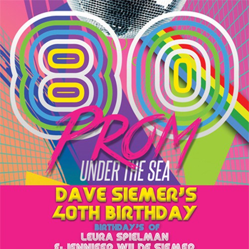 80s Prom - Birthday Party Invitation/ Email Flyer | Card or invitation ...