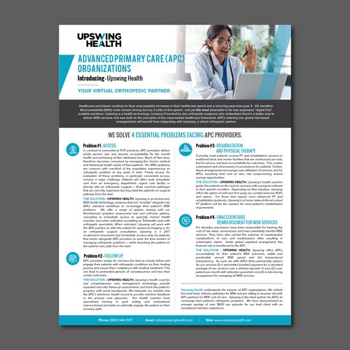 Designs | Design one-page brochure for telehealth company that ...