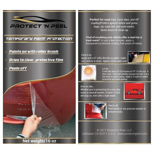 Label for breakthrough paint protection for auto industry | Product ...