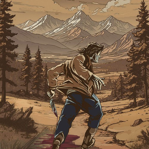 Designs | Black & white book cover of fleeing man in far north Alaska ...