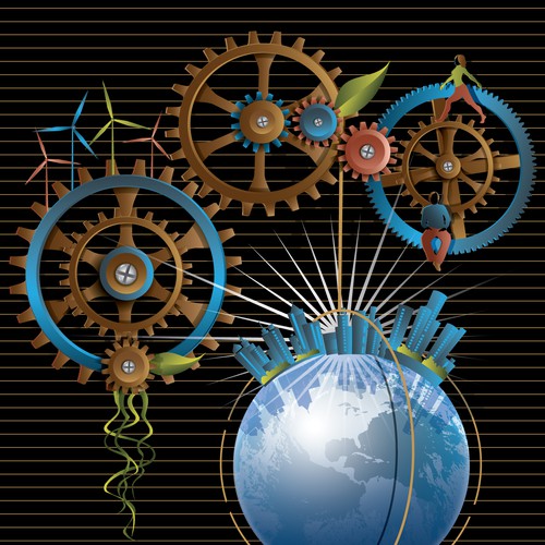 Create an inspiring poster to encourage corporate social responsibility ...