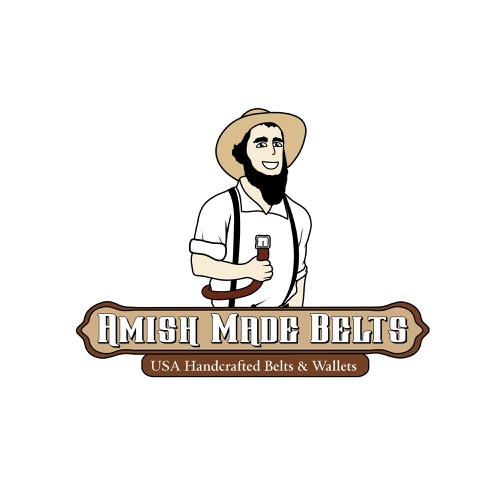 Create a modern and creative logo for AmishMadeBelts.com - Amish Mascot ...