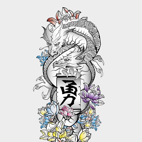 Double dragon full arm sleeve tattoo | Tattoo contest