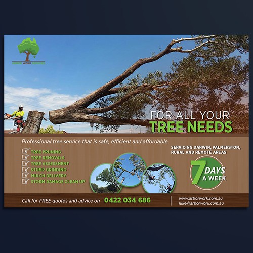 Design A5 leaflet for local tree work (arboriculture) business ...