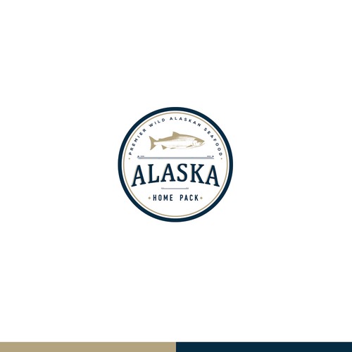 Create a premier wild Alaska seafood logo for a seafood subscription ...