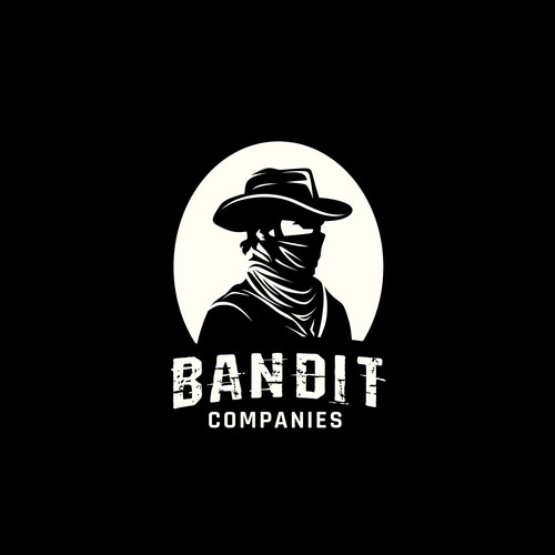 Designs | A masculine western bandit logo that incorporates a male and ...