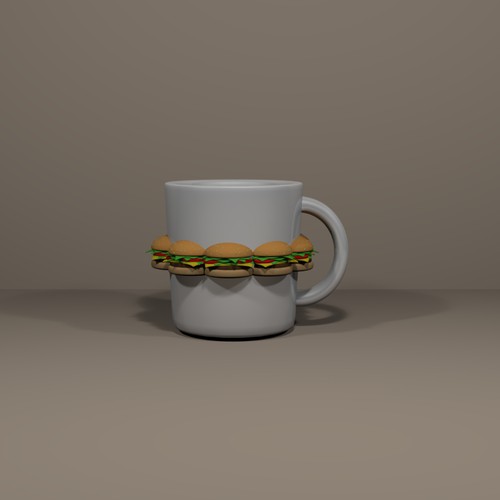 Design a unique and innovative Burger Mug | 3D contest