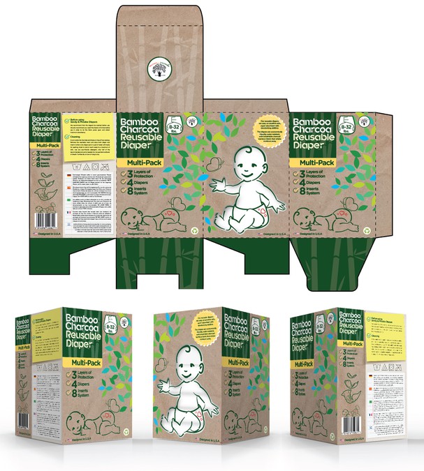 Create Eco-Friendly Packaging for reusable diapers | Product packaging ...