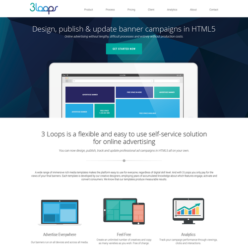 Website design for online ad product | Web page design contest