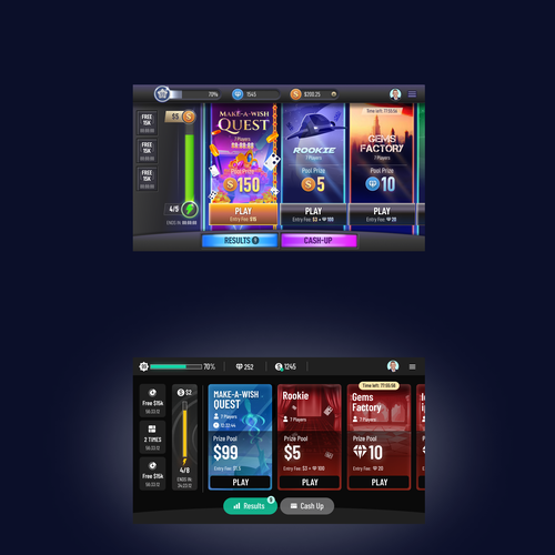 Designs | Dominoes Cash main screen styles | App design contest