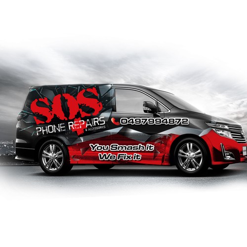 Van Wrap for SOS Phone Repairs! Go crazy, show us what you got! | Car ...