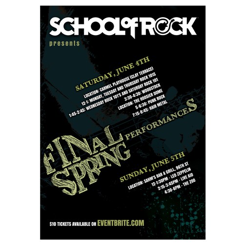 School of Rock Spring Concert Poster | Poster contest