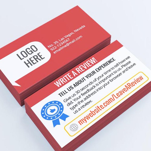 REVIEW ME CARD - Business Card Size To Request a Rating and Review ...
