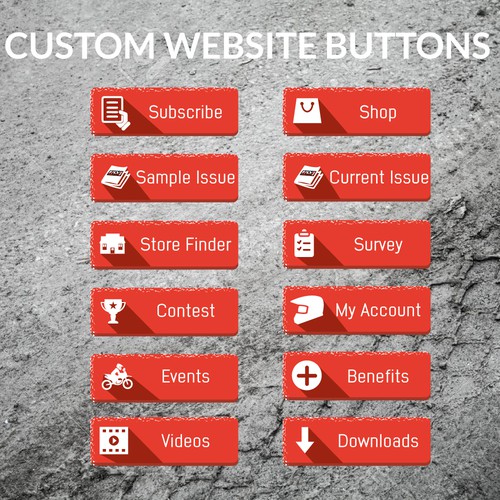 12 Button Design Contest for New Adventure Motorcycle Website | Icon or ...