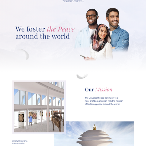 Designs | Redesign of Universal Peace Sanctuary's website | Web page ...