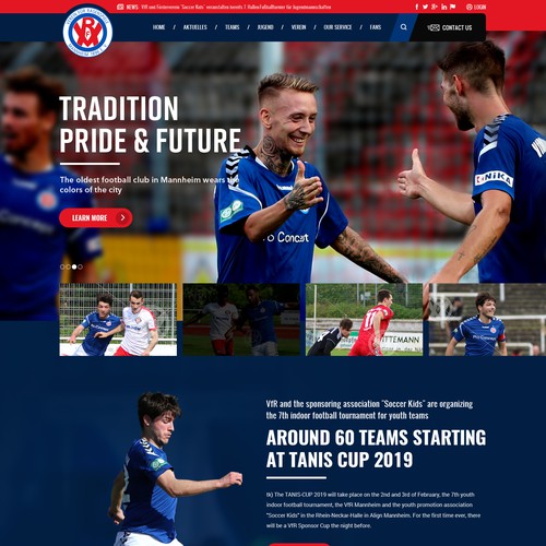 Designs | Create a Redesign for a Soccer Club Website | Web page design ...