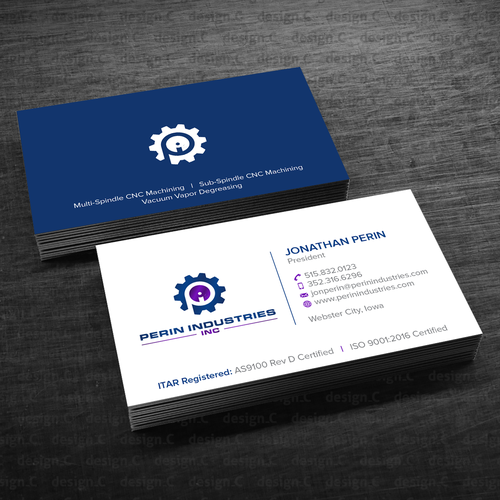 Perin Industries, Inc- Manufacturing Industry Business Card | Business ...
