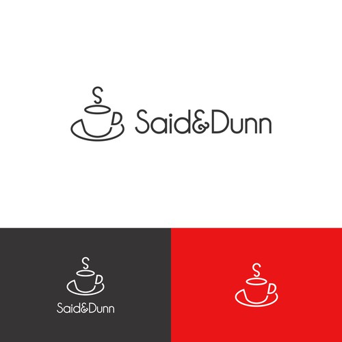 Design a premium, minimalist, coffee-themed logo with red accents ...