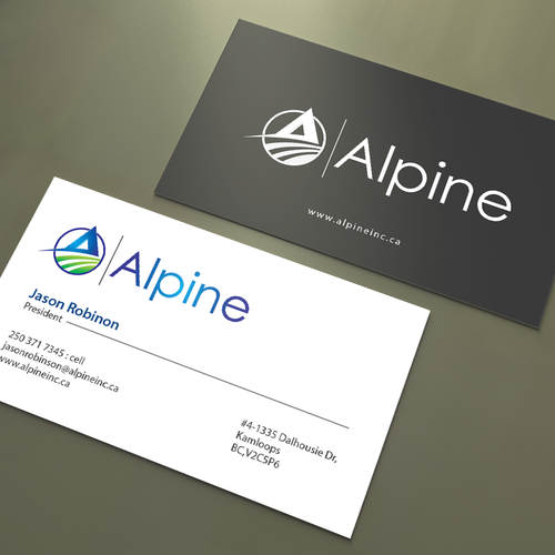 Designs | Professional Business Cards for Alpine Inc | Business card ...