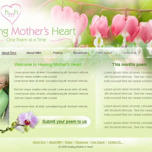 Poetry website requires new layout. | Web page design contest