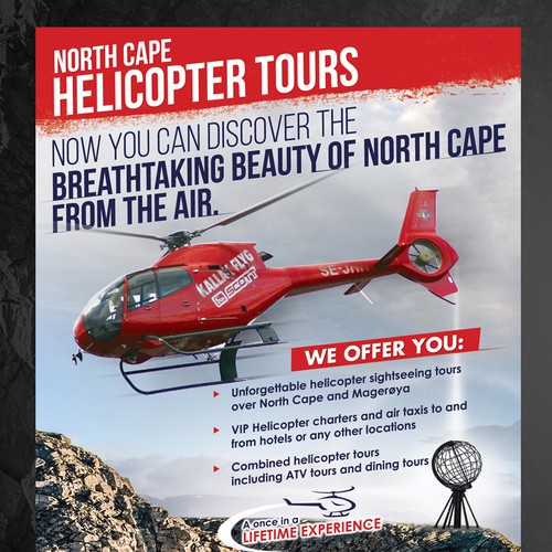 Flyer for Helicopter Sightseeing North Cape, Northern Norway | Postcard ...