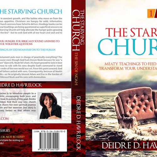 Create a stunning book cover for non-fiction, quirky, Christian series ...