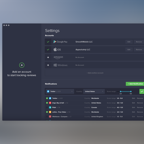 Create a simple, beautiful Mac app for tracking app store reviews ...