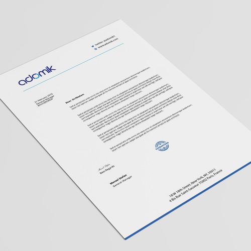 Design letterhead for a global technology company | Stationery contest
