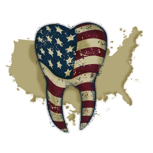 Tooth shaped American Flag- in support of our troops | Logo design contest