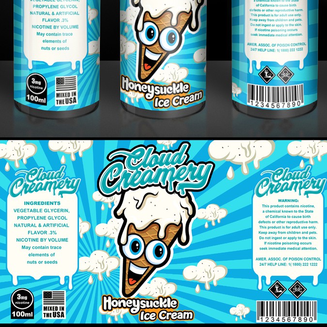 Design a colorful e-liquid label | Product label contest