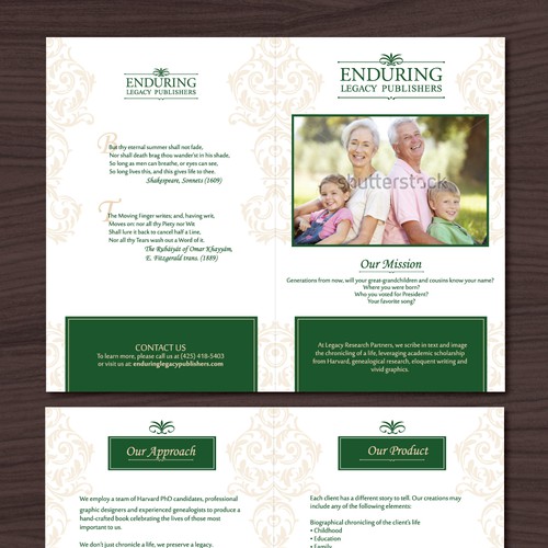 Designs | Create the new brochure design for Enduring Legacy Publishers ...