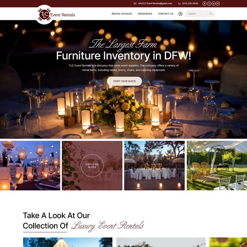Designs | Redesign Homepage for a Party and Event Equipment Rental ...