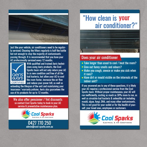 Air Conditioning Service flyer that looks "healthy and clean ...