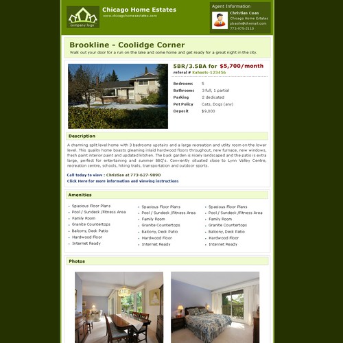 Craigslist Template for Apartment for Rent | Web page design contest