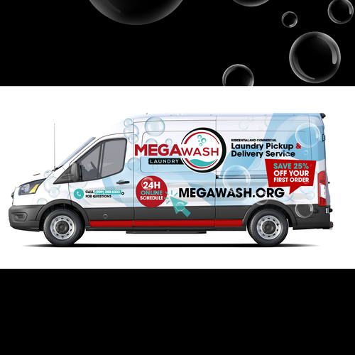 Designs | Design a simple yet eye catching van wrap for a Laundry ...