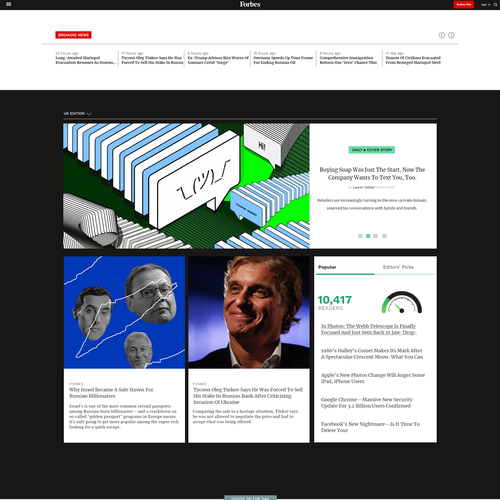 Designs | Redesign Forbes.com Homepage and Story Page | Web page design ...