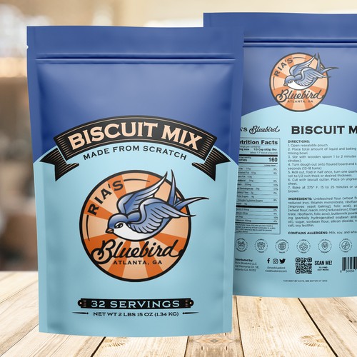 Designs | Ria's Bluebird Biscuit Mix | Product packaging contest