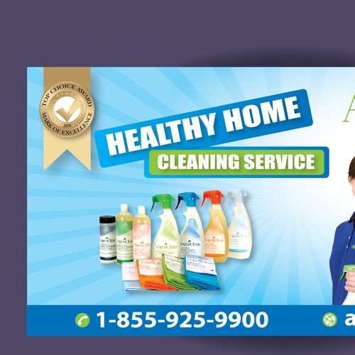 Create a digital billboard ad for green cleaning company AspenClean ...